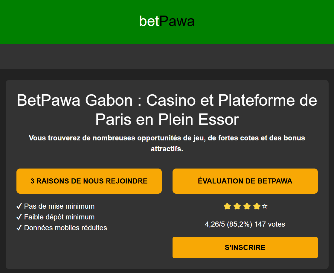 Avis BetPawa Gabon : Avantages, Bonus, Application Mobile et Plus